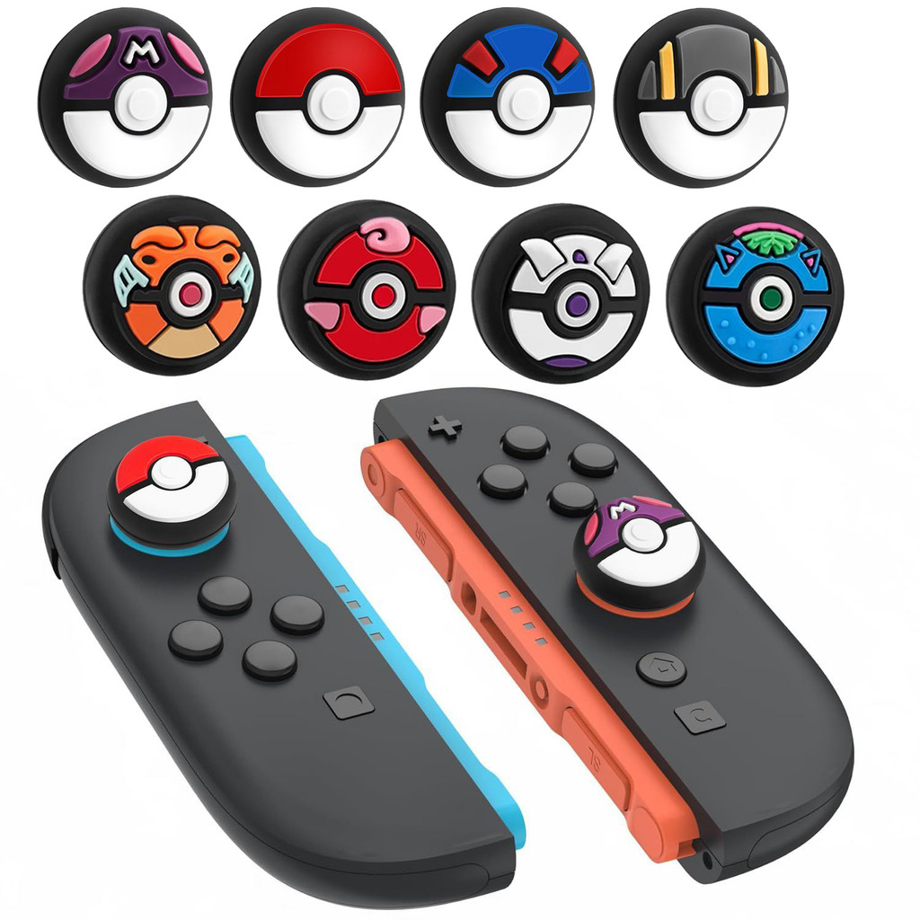 Thumb Grips for Nintendo Switch 2，Silicone Joystick Caps (4-Pack) -Poke ...