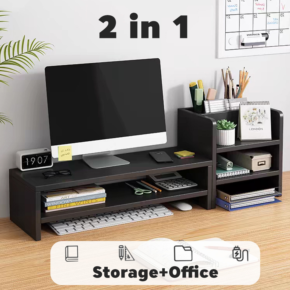 Computer Monitor Riser With Storage Holder For Laptop Stable Desk ...