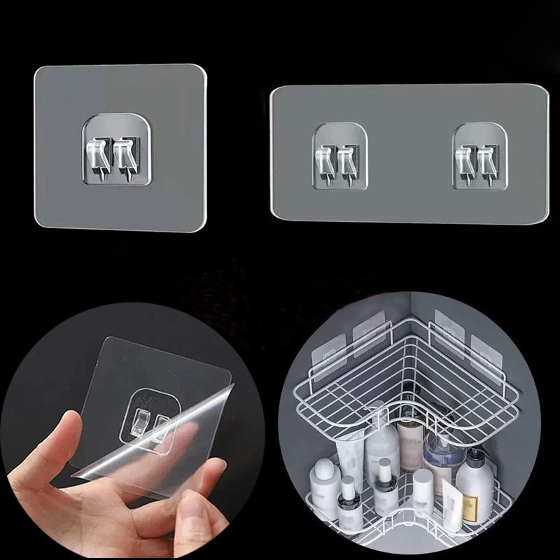6Pcs Waterproof Strong Adhesive Hook Shelf Stickers for Bathroom ...