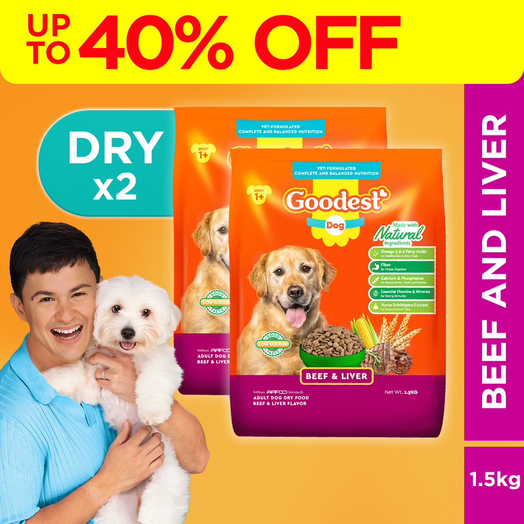 Goodest Adult Dog Dry Food in Beef & Liver, 3kg (2 x 1.5kg) | Shopee ...