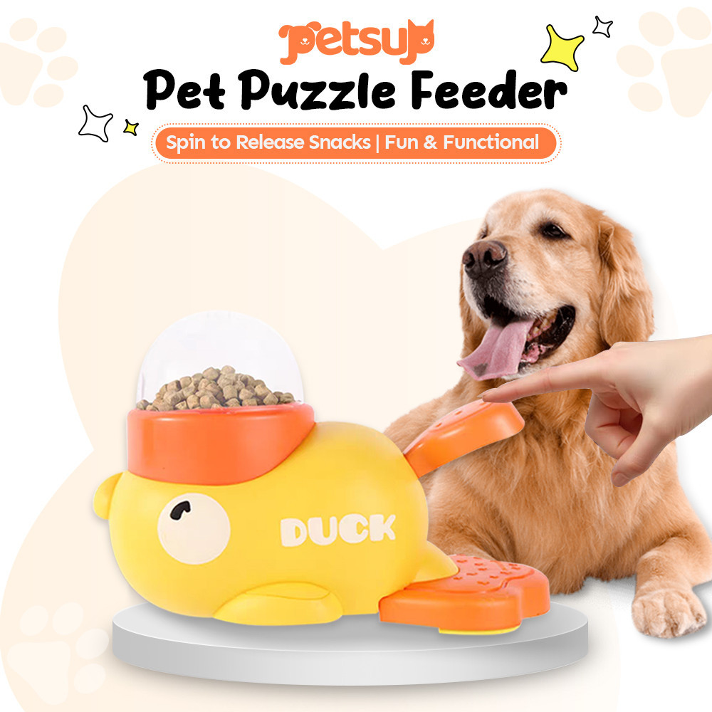 Pet Puzzle Feeder Interactive Pet Food Treat Dispenser Duck Design for ...