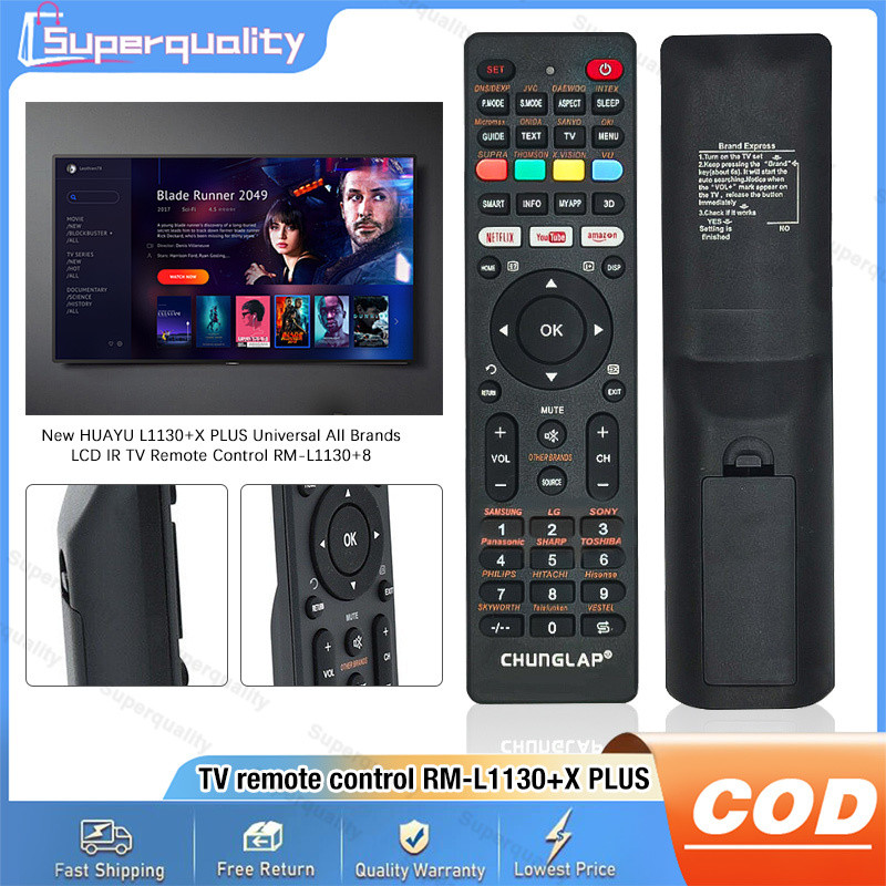 New L1130+X PLUS Universal All Brands LCD IR TV Remote Control RM-L1130 ...
