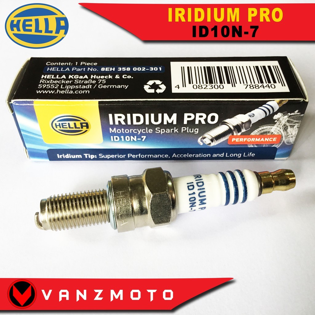 Hella Iridium Pro Motorcycle Spark Plug (ID10N-7 Long Thread) | Shopee ...