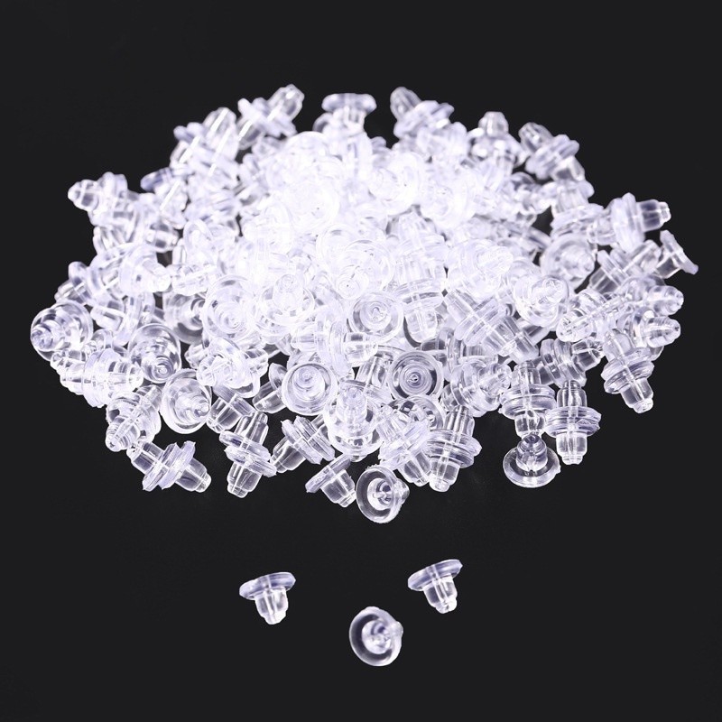 100pcs pakaw per order, Plastic Stoppers Earnuts Safe Ear Plugs Clear ...
