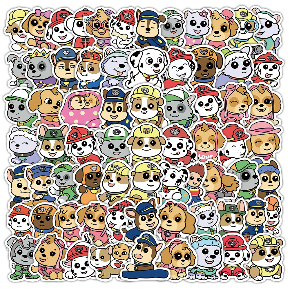 102Pcs PAW Patrol Sticker Pack - Chase, Marshall & Rescue Dogs Decals ...