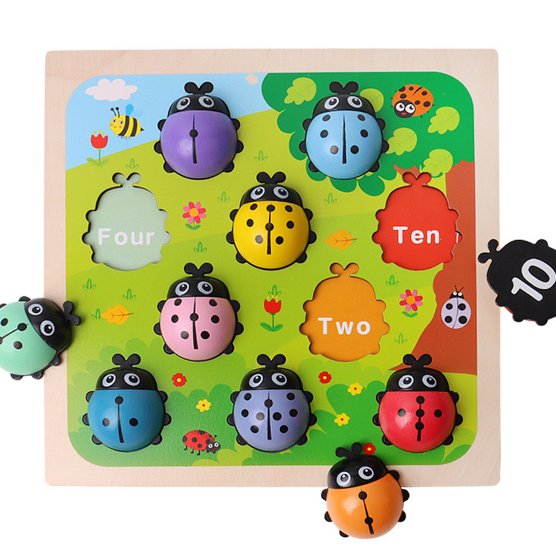 Treeyear Math Preschool Kids Activity Counting Ladybugs Game Montessori ...