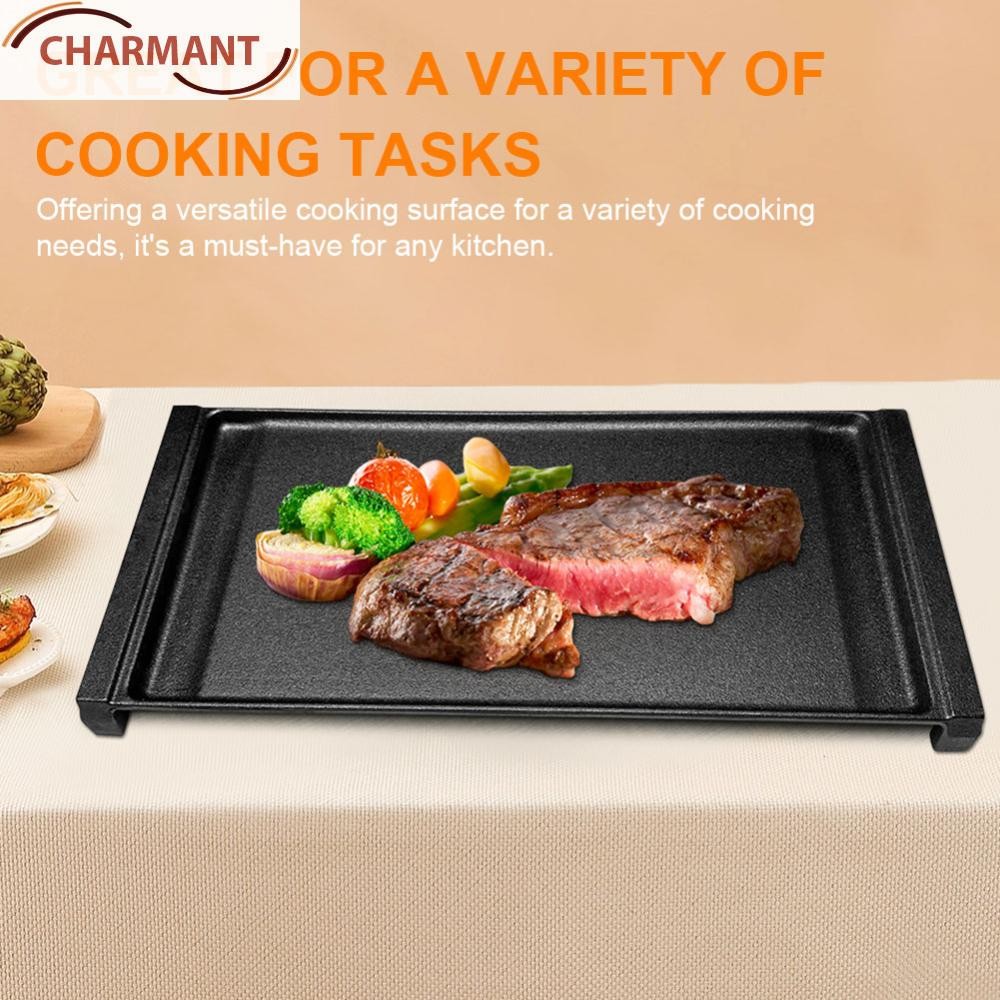 19.3 X 9.1inches Cast Iron Flat Griddle Rectangular Pancake Griddle ...