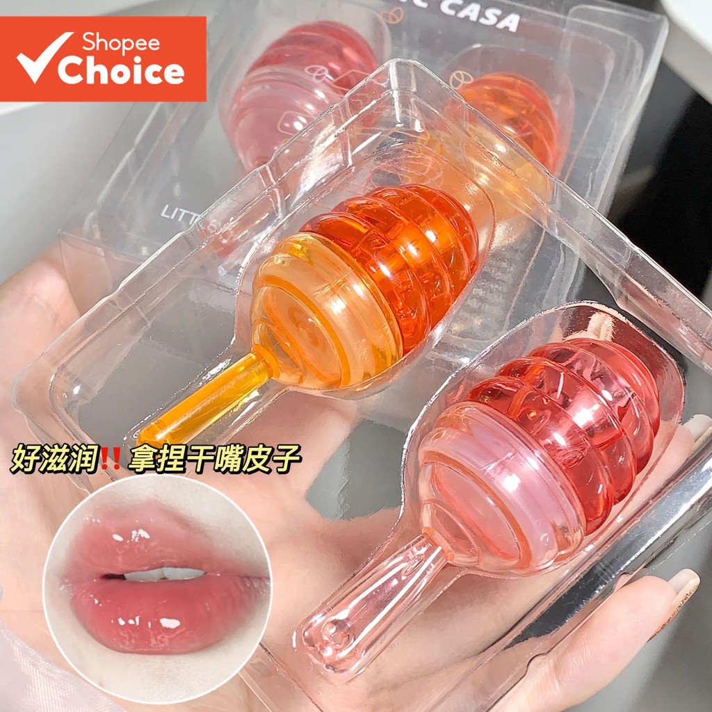 Small Honey Pot Two Lip Oil Set Moisturizing Fade Lip Lines Hydrating ...