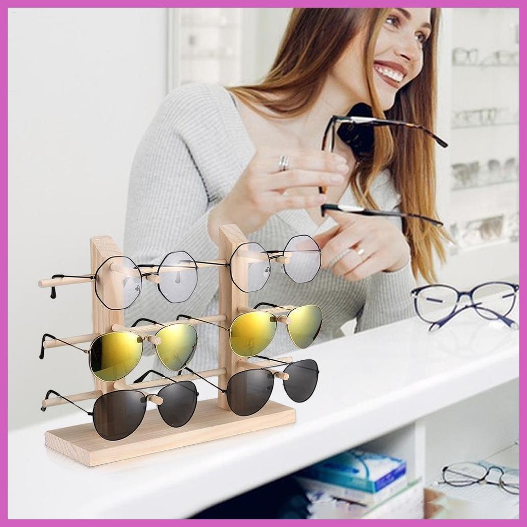 Sunglasses Rack Wooden Sunglass Display Multiple Glasses Holder Glasses ...