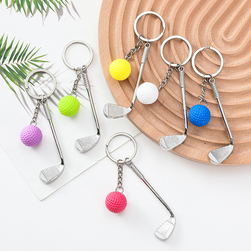 Vintage Golf Club Metal Keychains Fashion Golf Ball Keyring Car Key ...