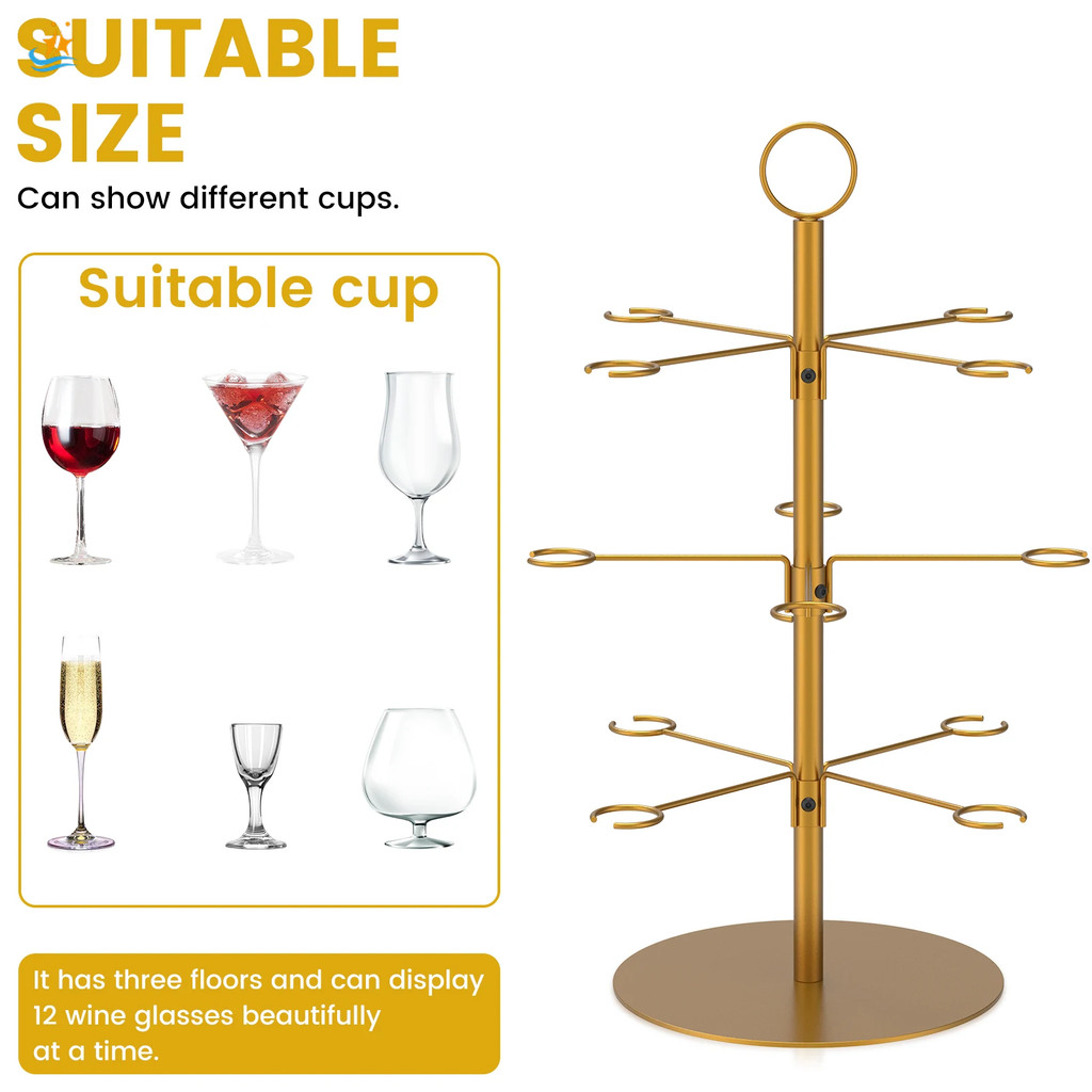 YT Cocktail tree stand, 3 tier champagne display stand, 12 brackets ...