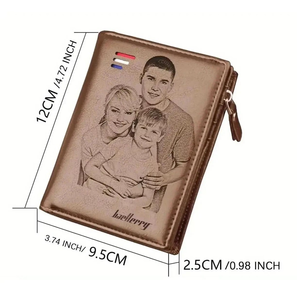 Custom Photo Text Men Wallet Engraved Picture Wallet High Quality PU ...