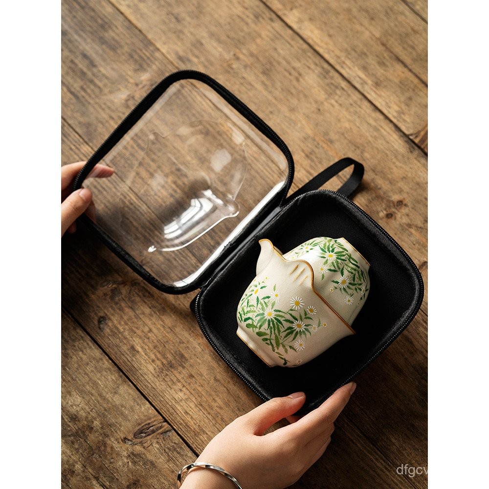 Ru Kiln Travel Tea Set Home Quick Guest Cup Portable Outdoor Camping ...