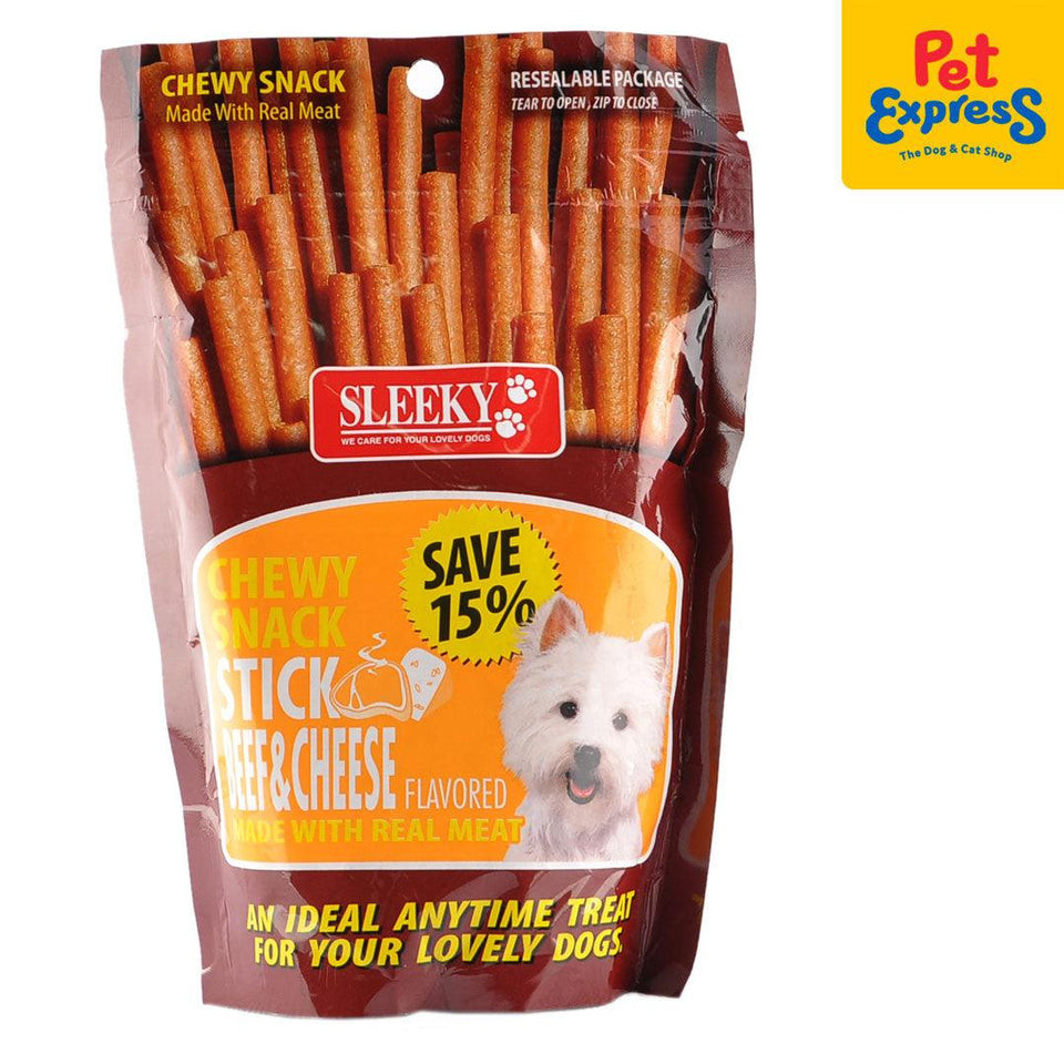 Sleeky Chewy Snack Stick Beef and Cheese Dog Treats 175g | Shopee ...