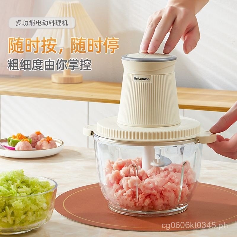 Meat Mincer Automatic Garlic Masher Electric Chopper Multi-Functional ...