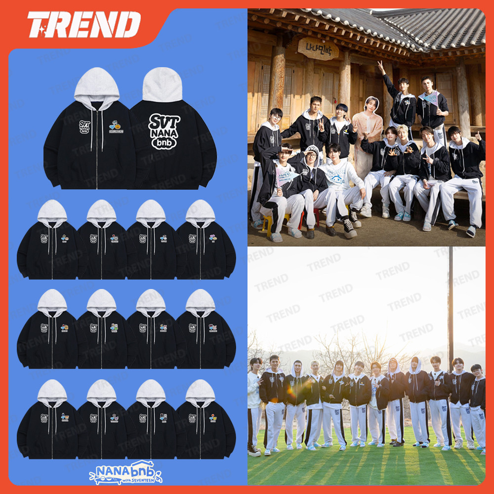 KPOP SEVENTEEN NANA BNB Merch Cotton Zip-Up Hoodie Plus Size Vintage ...