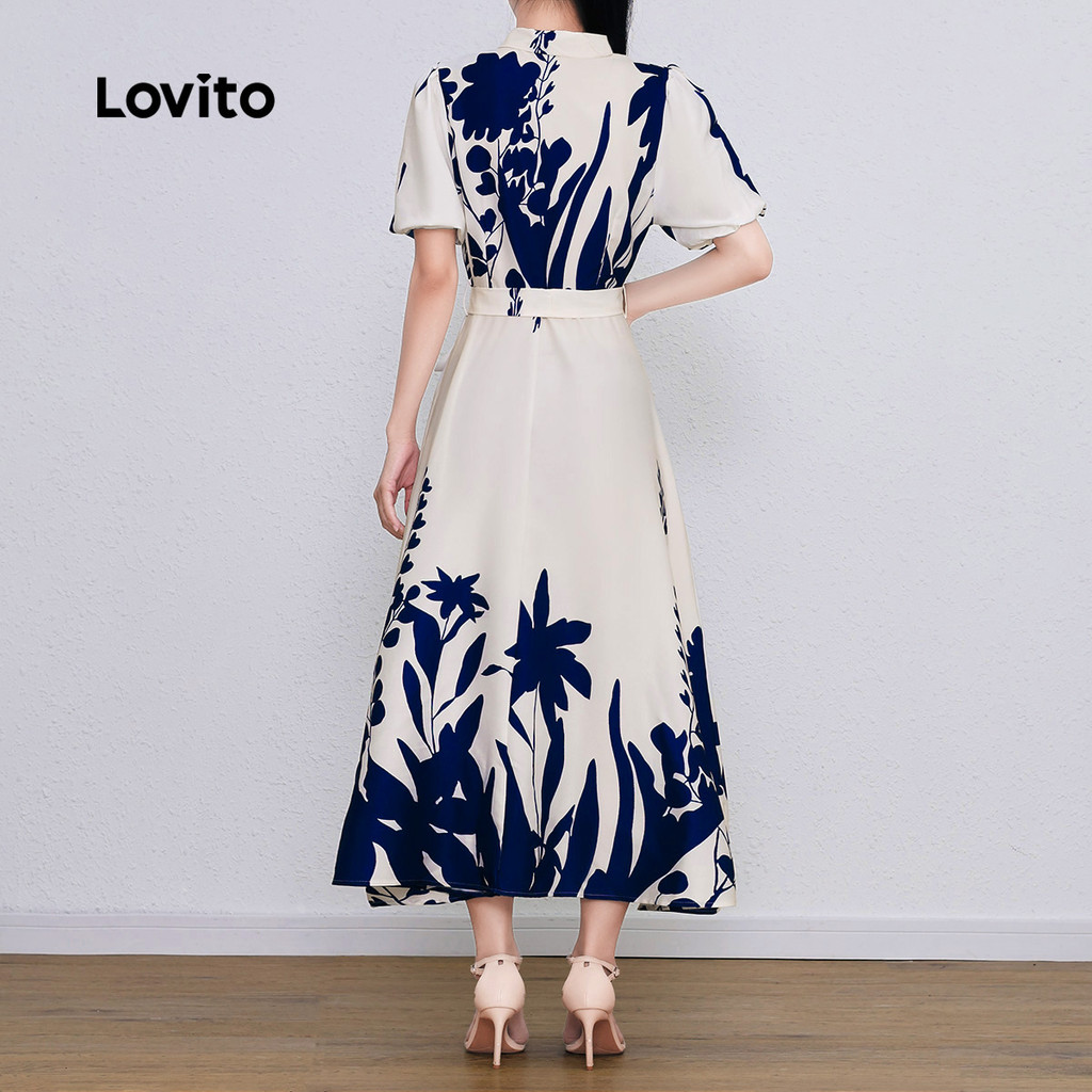(Trendy) Lovito Women Casual Floral Button Front Lace Up Spring/Summer ...