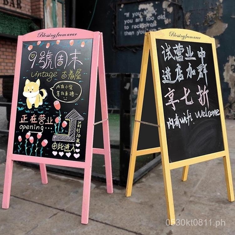 Commercial Mobile Store Display Board Blackboard Floor Standing ...