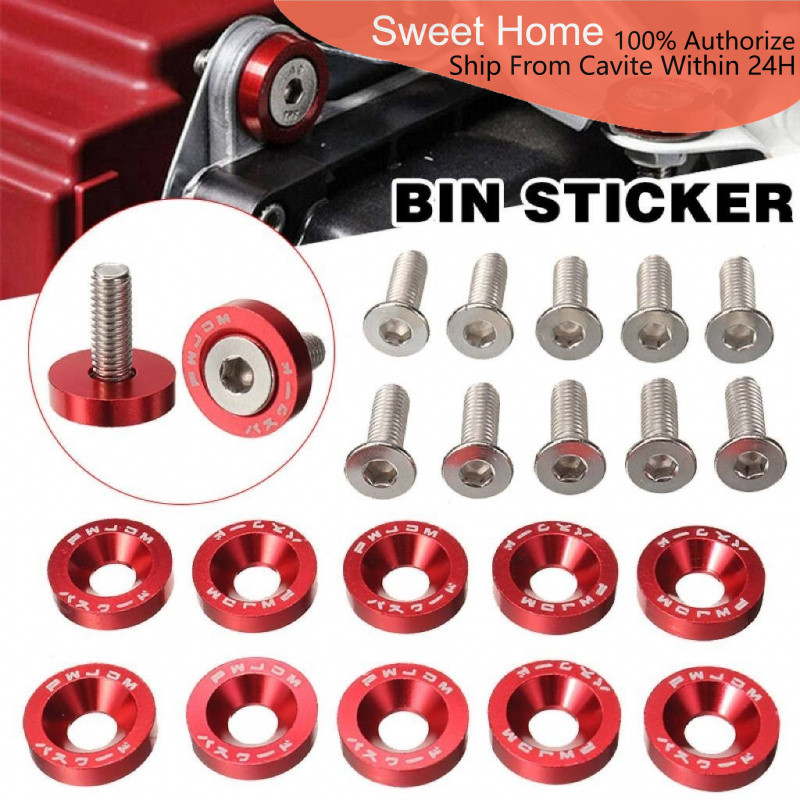 10pcs/Pack M6 JDM Style Fender Washers Aluminum Alloy Washers And Steel ...