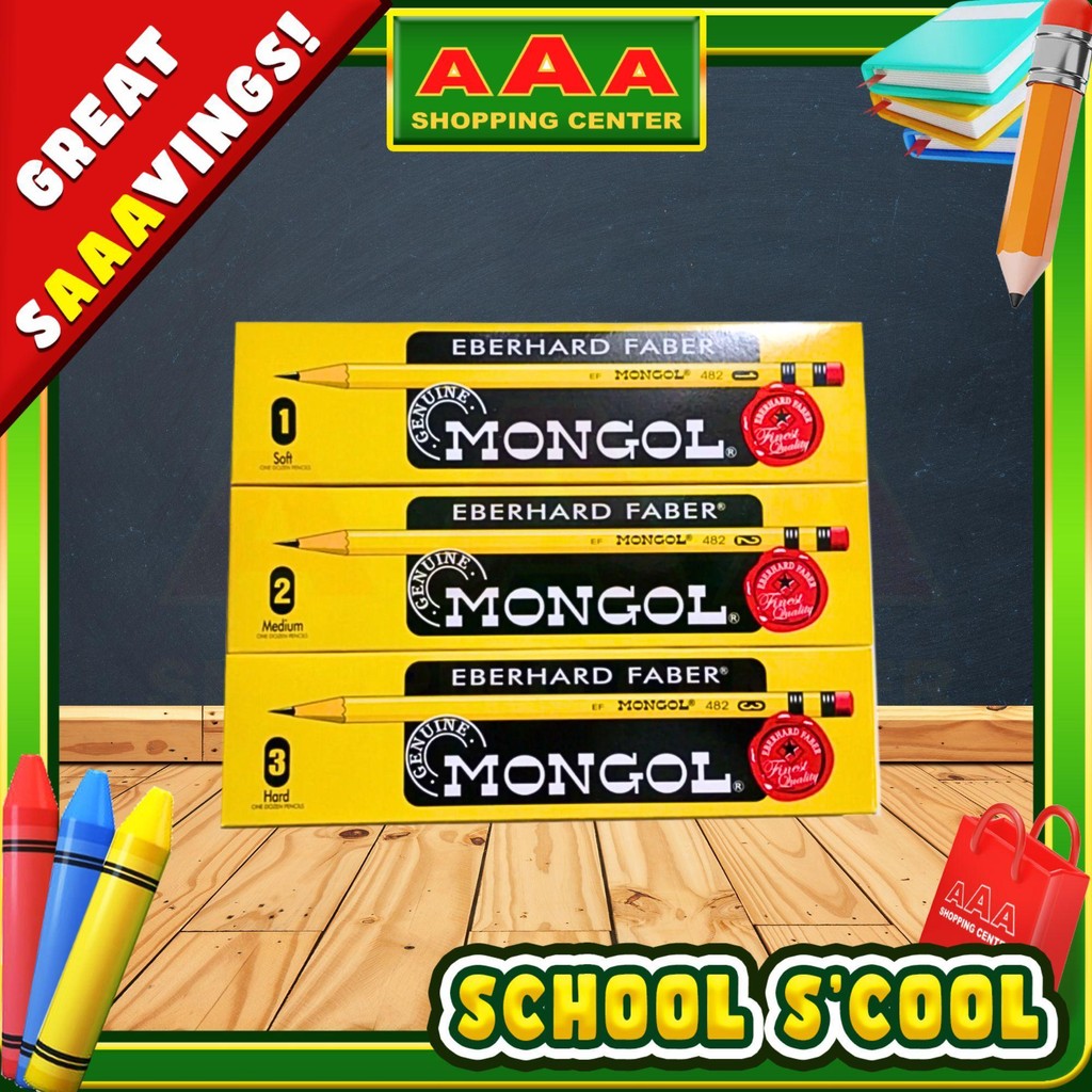 [School Sale] AUTHENTIC Mongol Pencil Number 1, 2, 3 Original Easy to ...