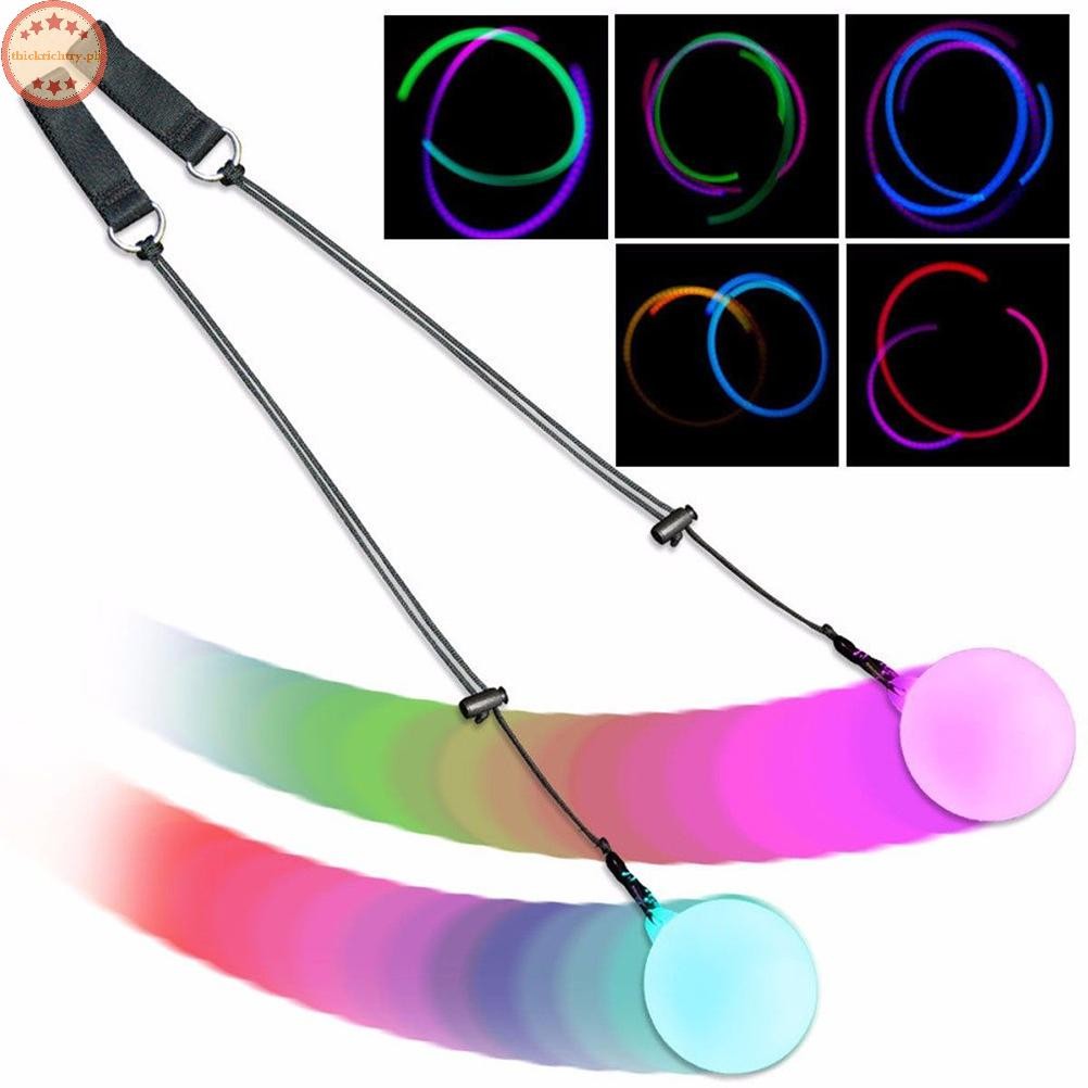 RICHTRY Pro LED Multi-Colored Glow POI Thrown Balls Light Up For Belly ...