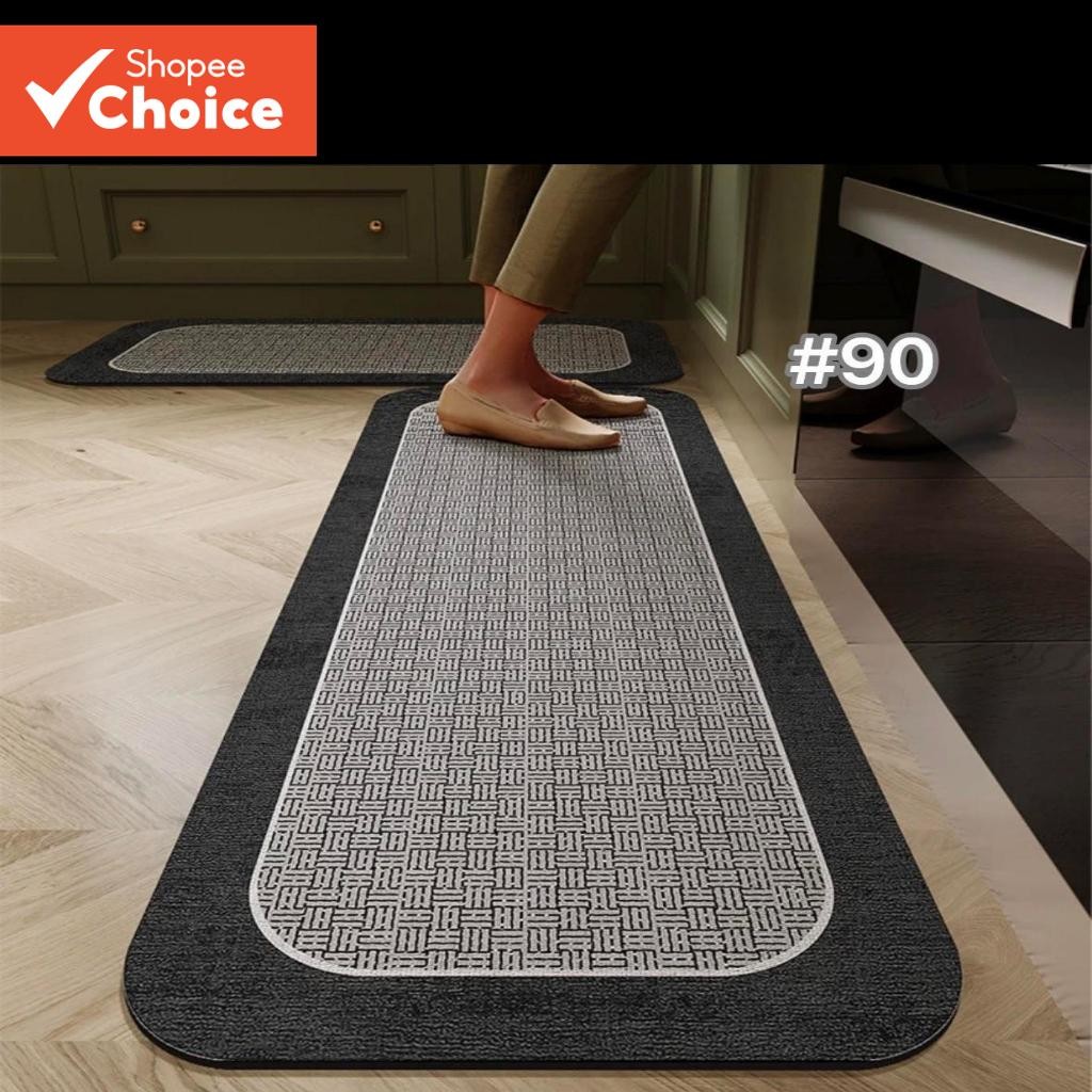 2pcs long crystal velvet floor mats absorbent oil and water kitchen ...