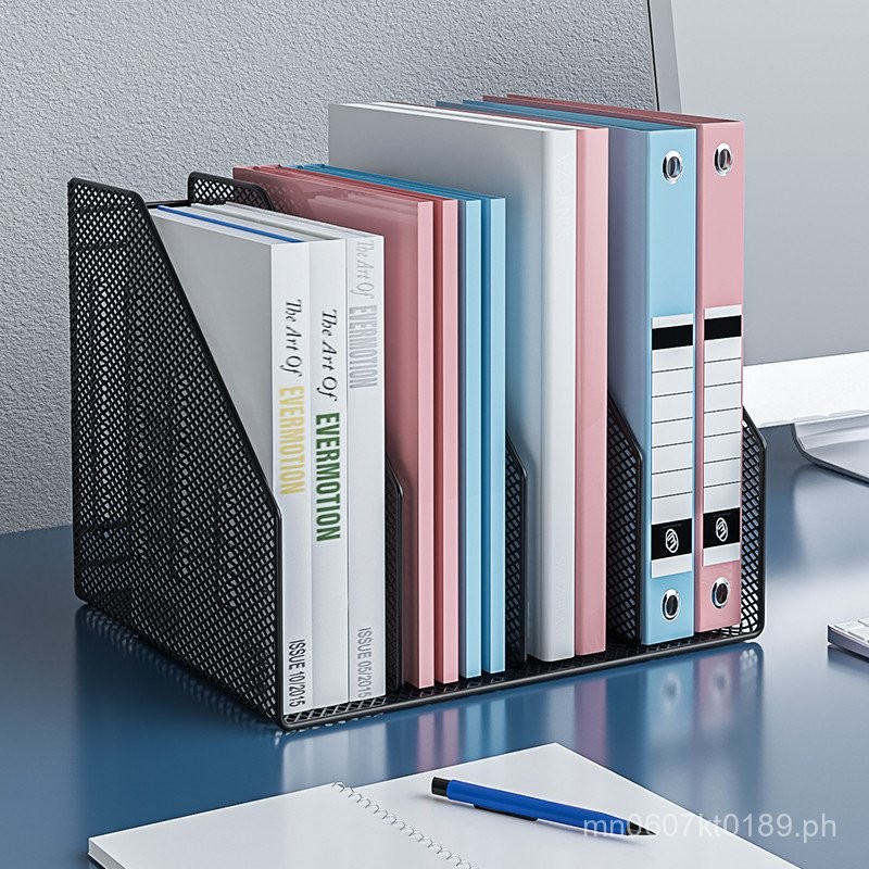 Office Desk File Rack Desktop Bookshelf Folder File Frame Office Metal ...