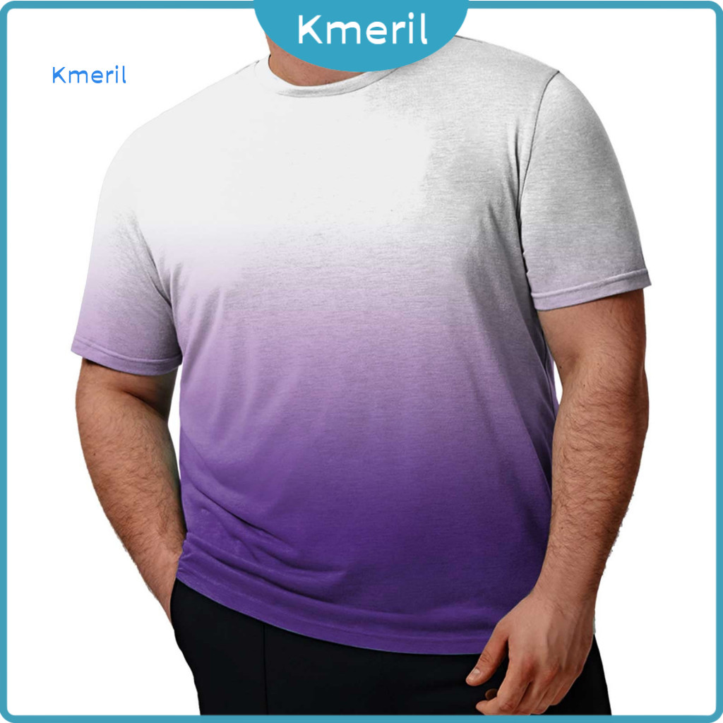 Gradient Color T-shirts Modern Men Tops Men's Gradient Color T-shirt ...