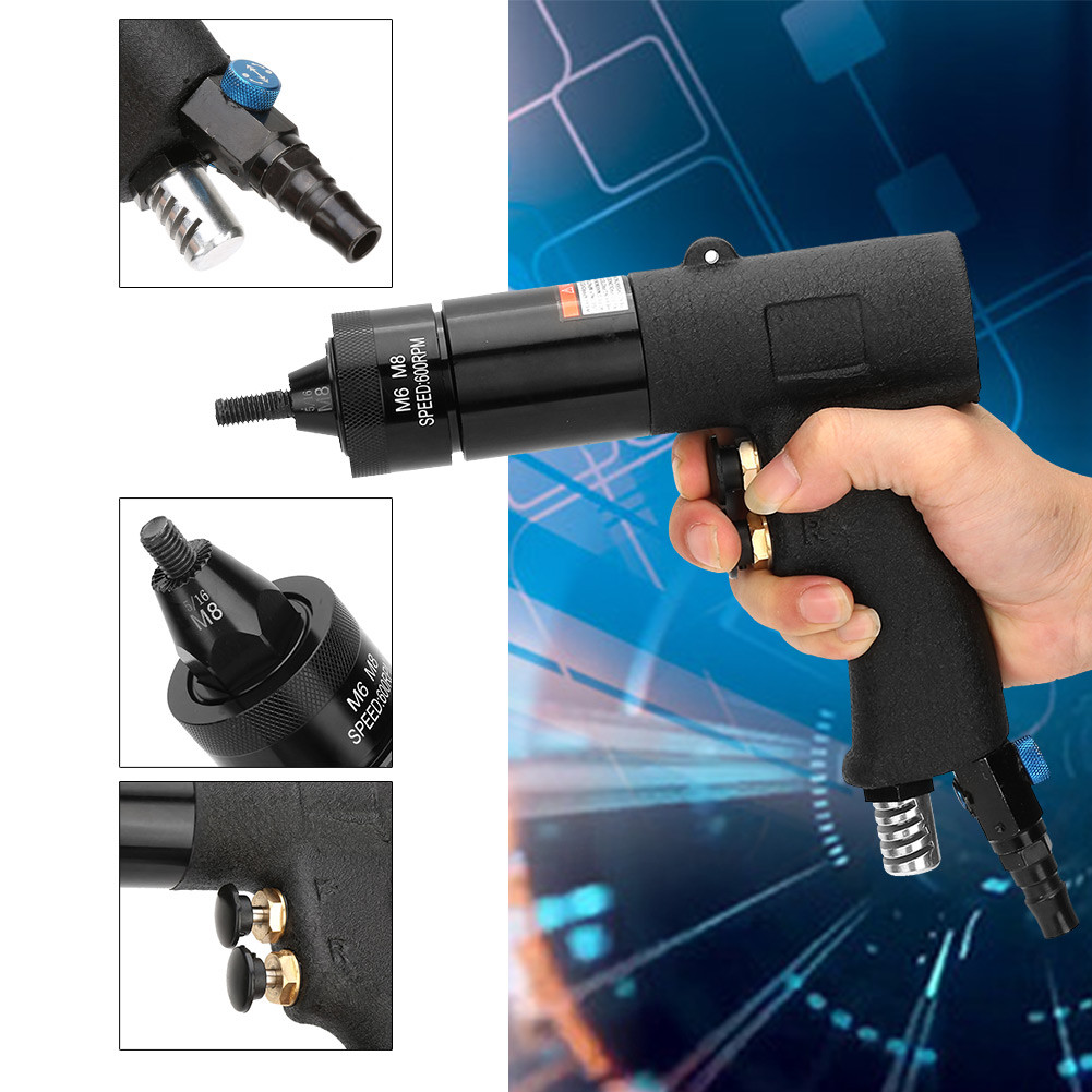 dajrrhd-ph Yanmis Rivet Gun M6/M8 Pneumatic Riveter Nut Riveting Tool ...