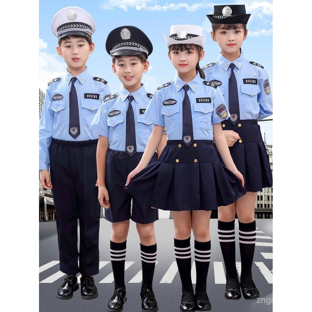 Children's Police Uniform Set Boys and Girls Police Officer Costume ...