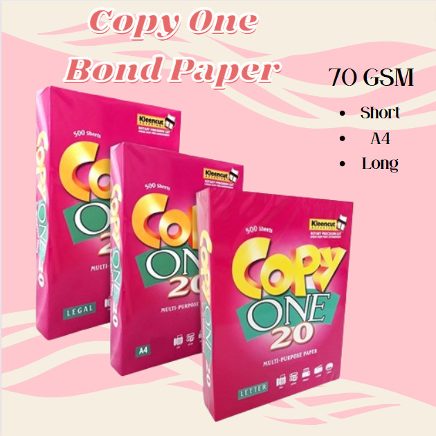 Copy One Bond Paper Short | Letter , Legal | Long, A4 Size and A5 Size ...