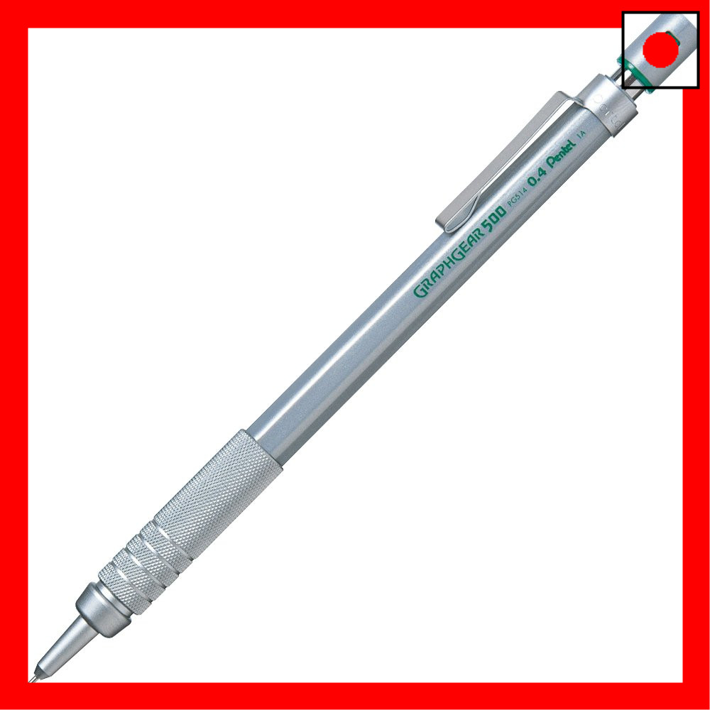 Pentel Mechanical Pencil Graph Gear 500 PG514 0.4mm Silver | Shopee ...
