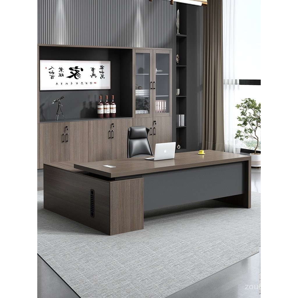 Boss Desk Office Desk and Chair Set Manager Computer Desk Simple Modern ...