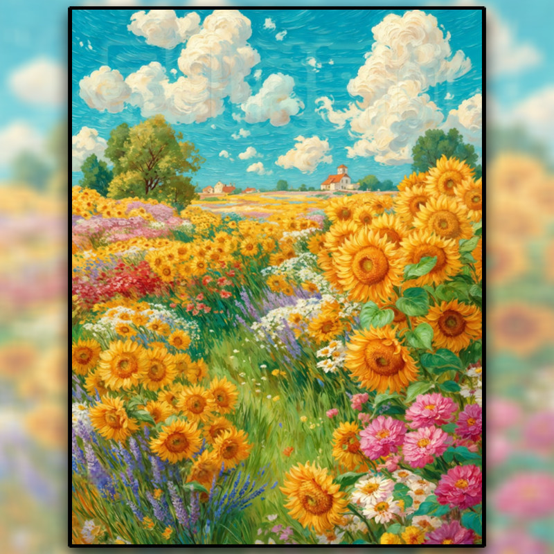 Flower Cross Stitch Hand Embroidery diy Material Package | Shopee ...