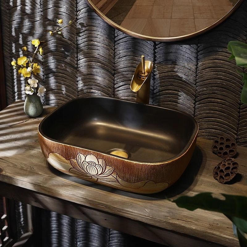 Chinese Retro Ceramic Table Basin Home Washbasin Bathroom Art Inter ...