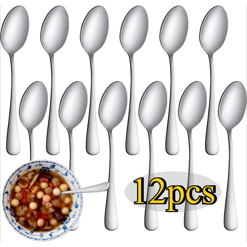 3/6/12Pcs Stainless Steel Tea Coffee Spoons / Mirror Polished Spoon ...