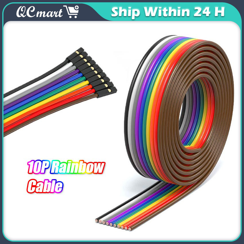 5Meter 10P PITCH Color Flat Ribbon Cable Rainbow DuPont Wire for FC ...