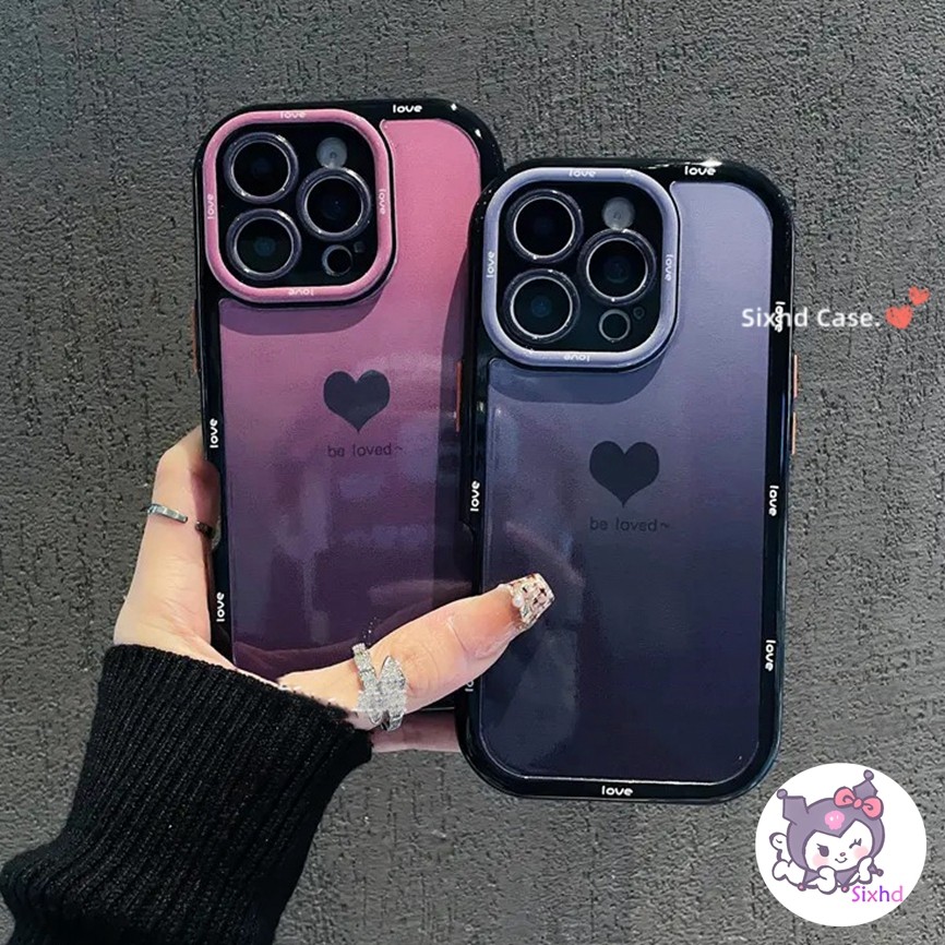 Ins Gradient Be Love Heart Couples Casing Compatible for IPhone 16 15 ...