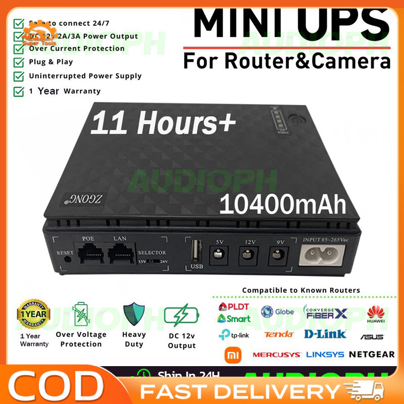 Expose CCTV UPS Power 10400mah Supply Wifi Router Modem Power Bank ...