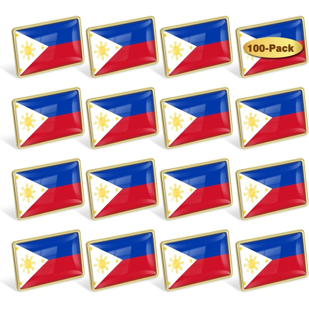 12/24/50/100Pcs Philippines Flag Lapel Pins Bulk - Metal Filipino ...