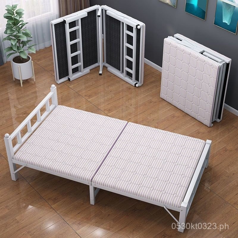 Household Wooden Bed Economical Iron Bed Simple Bed Portable Single Bed ...