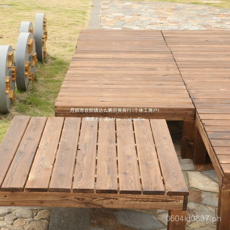 Large Anti-Corrosion Wood Outdoor Carbonized Garden Floor Platform ...