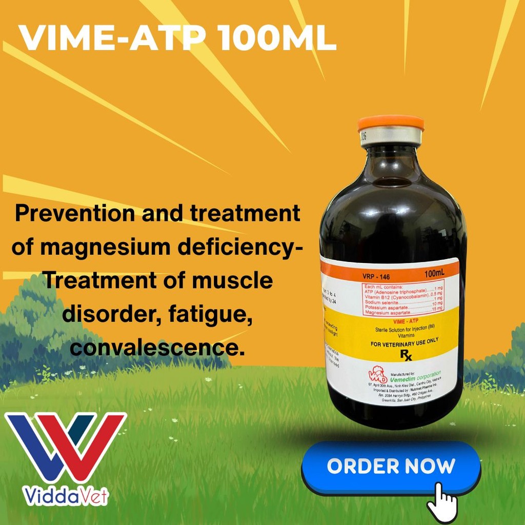 100ml Vime-ATP Treatment of muscle disorder and fatigue for pigs and ...
