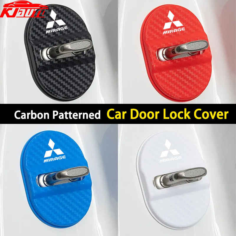4pcs Mitsubishi Mirage Car Door Lock Protective Cover ABS Self-adhesive ...