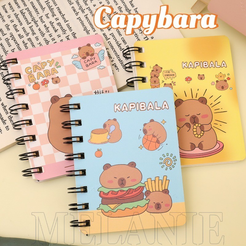 Capybara Blank Coil Book - Cartoon Spiral Coil Notbook - Student Memo ...