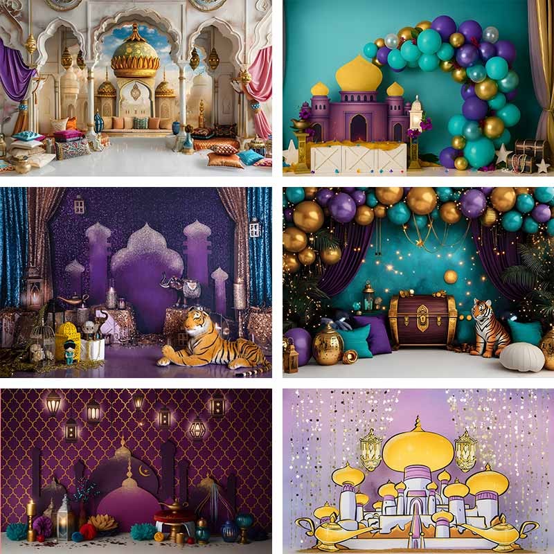 Aladdin Princess Castle Birthday Backdrop Photography Baby Shower Kids ...