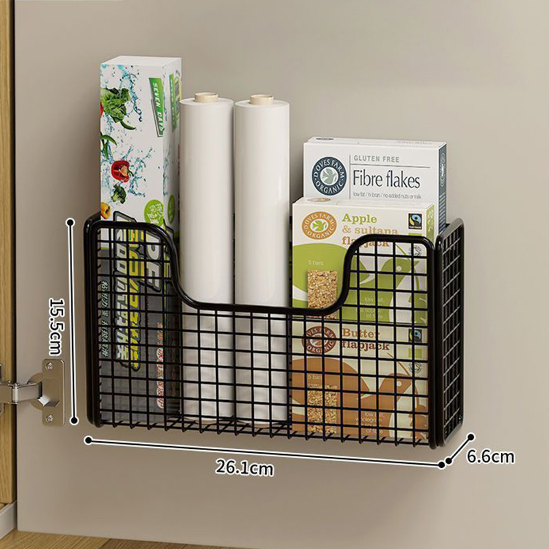 [ADT] Punch-free Kitchen Cabinet Door Storage Box Iron Rack Wall ...