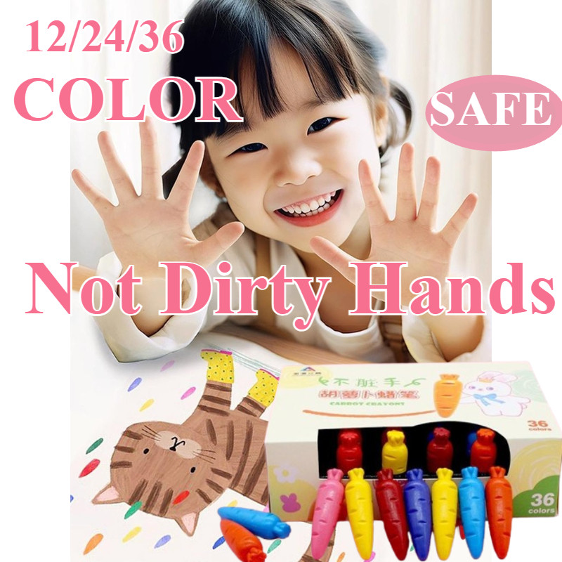 Triangle Ergonomic Crayon Set for Kids – Easy Grip Plastic Crayons ...