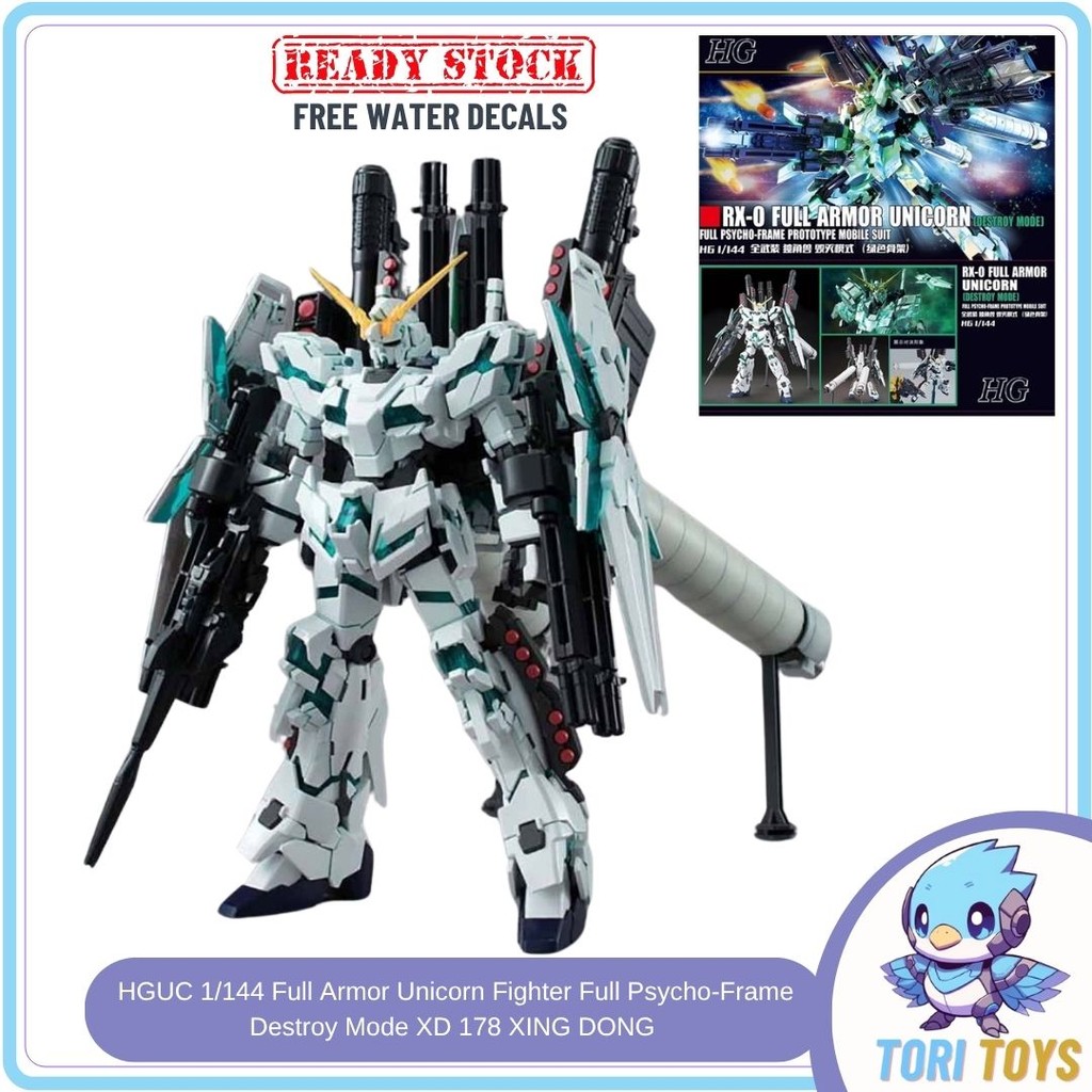 HG 1/144 Full Armor Unicorn Fighter Full PsychoFrame Destroy Mode XD ...
