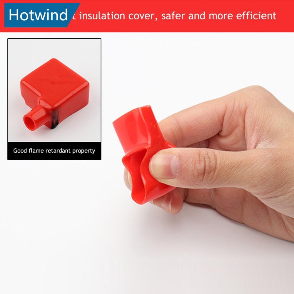 HW 2Pcs Universal Square Motorcycle Car Battery Terminals Rubber Covers ...